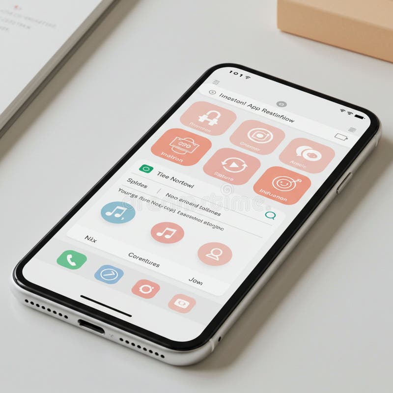 A Smartphone Displaying a Screen with a Custom Interface that Includes ...
