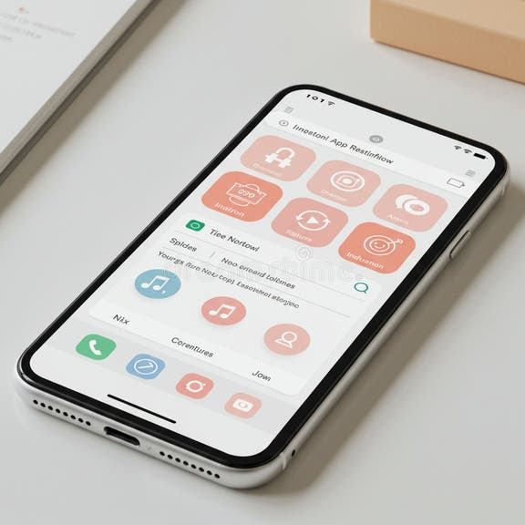 A Smartphone Displaying a Screen with a Custom Interface that Includes ...