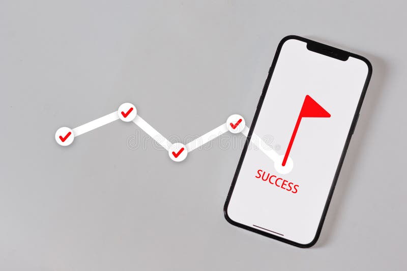 Smartphone Displaying Success Message Progress Stock Photos - Free ...