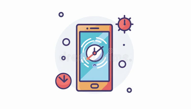 Smartphone Displaying Timer with Clock and Alarm Symbols in a Digital ...