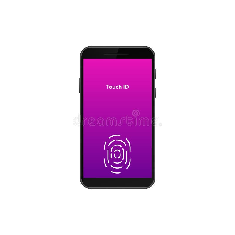 Smartphone Displaying Touch Id Animation with Vibrant Colors for ...