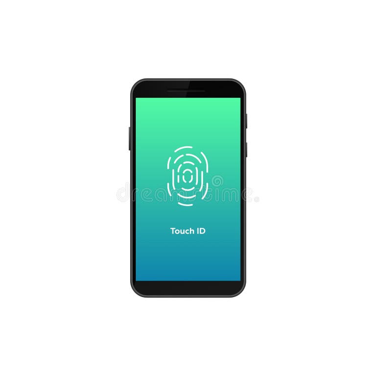 Smartphone Displaying Touch Id Feature for Secure Fingerprint Authentication Access Stock ...