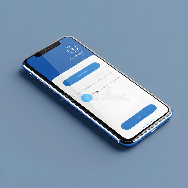 Smartphone Displaying Two Factor Authentication App Interface Blue and ...