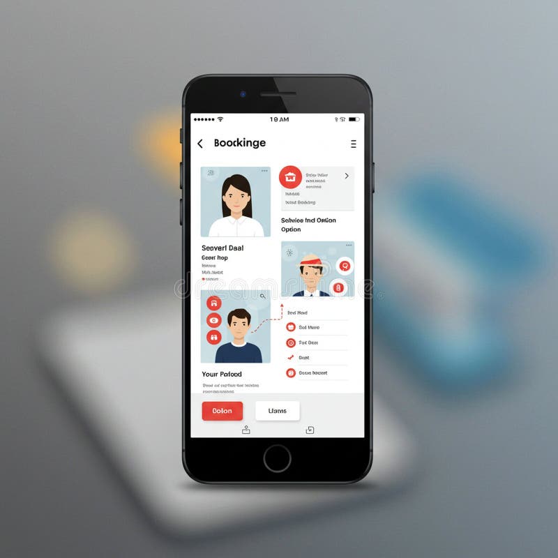 A Smartphone Displays a Booking App Interface. the Screen Shows ...