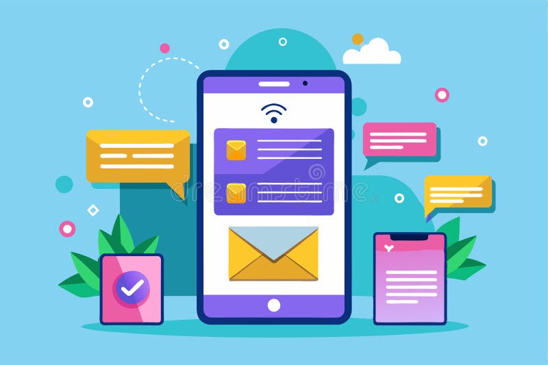 A Smartphone Displays a Customizable Inbox with Vibrant Message ...