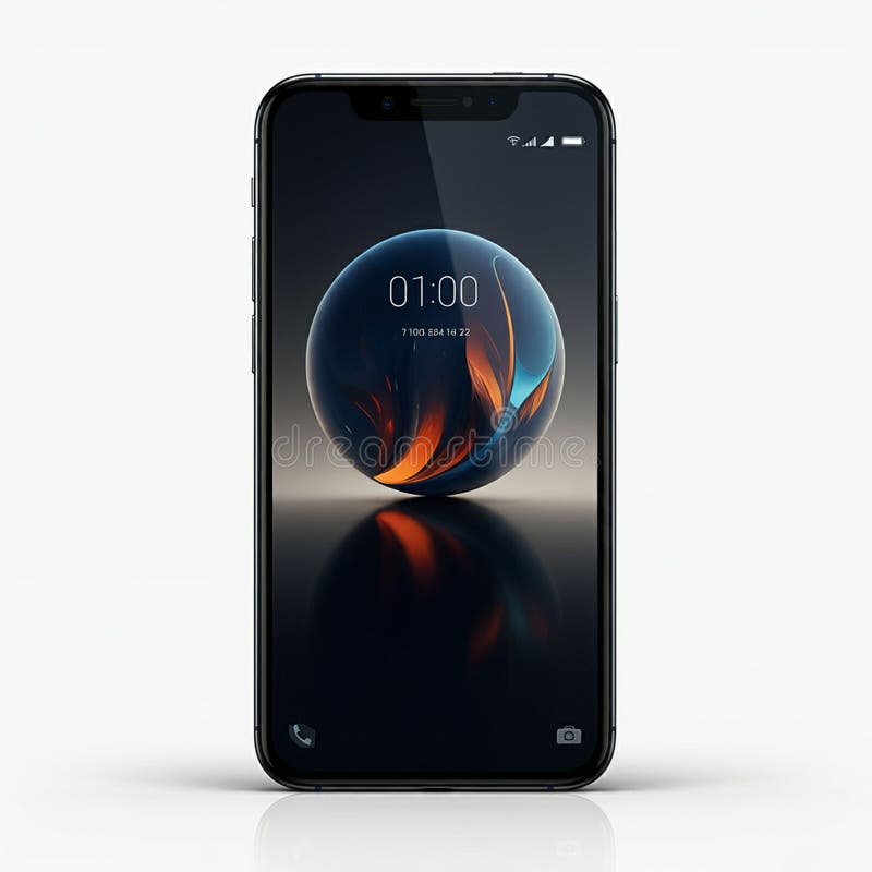 A Smartphone Displays a Digital Artwork As Its Wallpaper, Featuring a ...