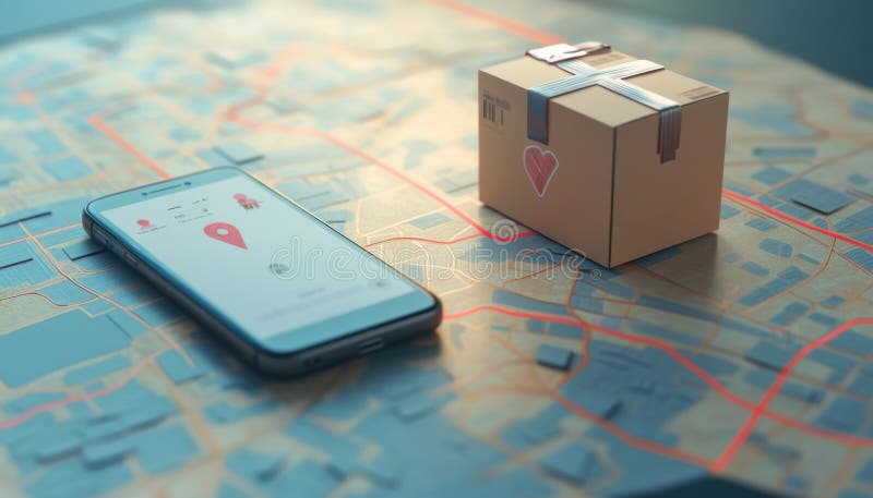 Delivery Package and Smartphone on a City Map during Daytime Stock ...
