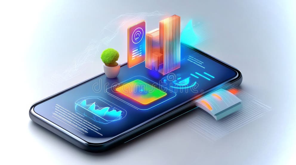 Innovative Digital Interface on Smartphone Showcasing Urban Heat and ...