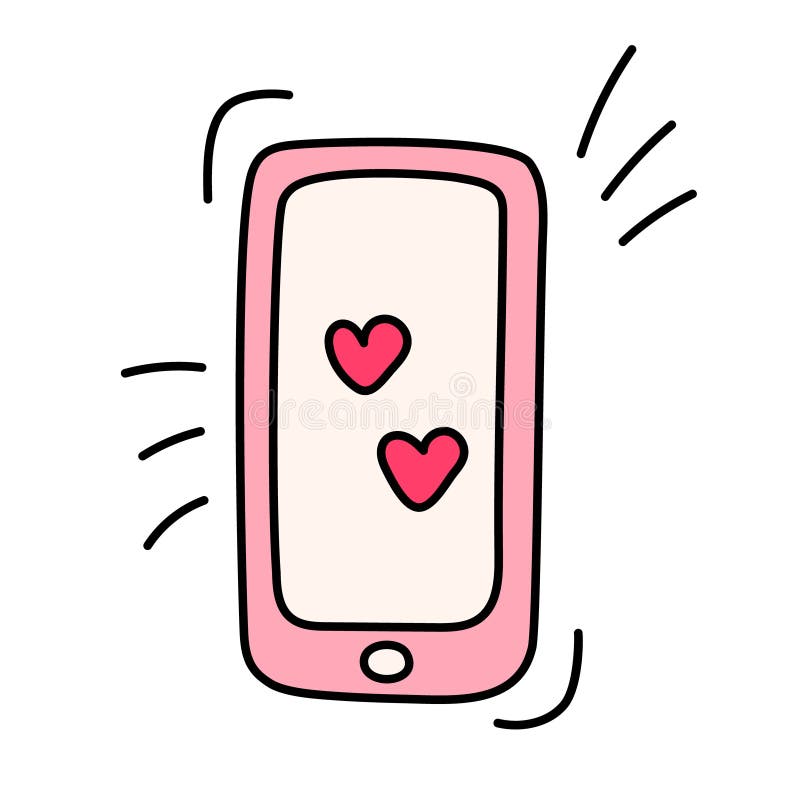 Smartphone Doodle Icons. Hand-drawn Sketch Electronic Gadgets with ...