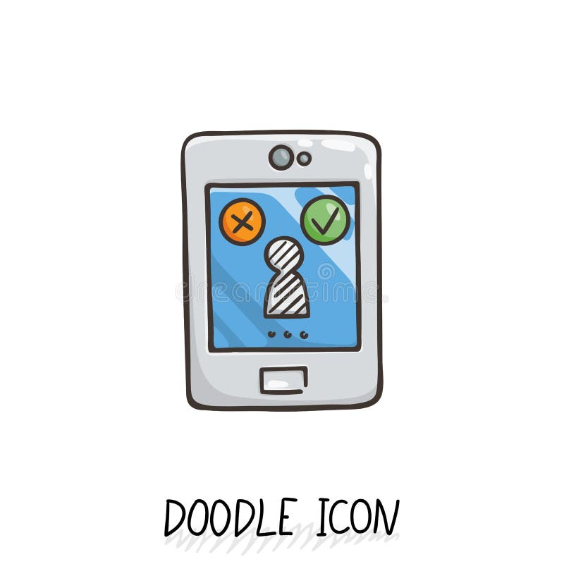 Doodle Telephone Icon. Phone Pictogram Stock Illustration ...