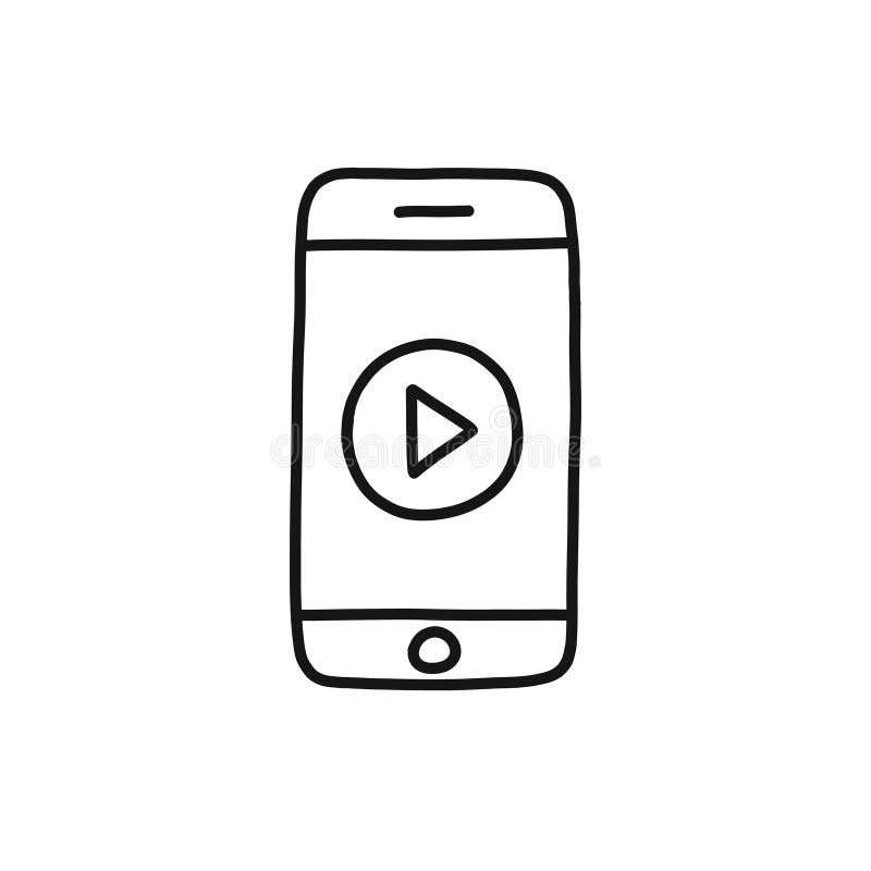 Smartphone Doodle Icons. Hand-drawn Sketch Electronic Gadgets with ...