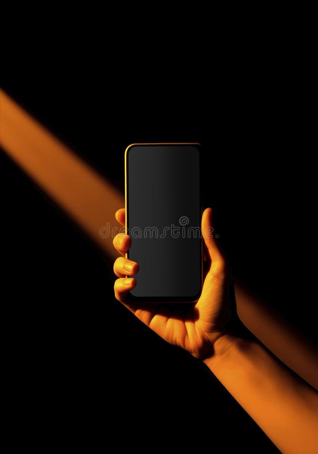 Smartphone in Dramatic Low-Key Lighting Stock Image - Image of ...
