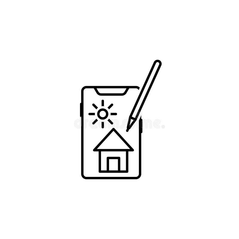 Smartphone Drawing Icon. Element of Smartphone Icon Stock Illustration ...