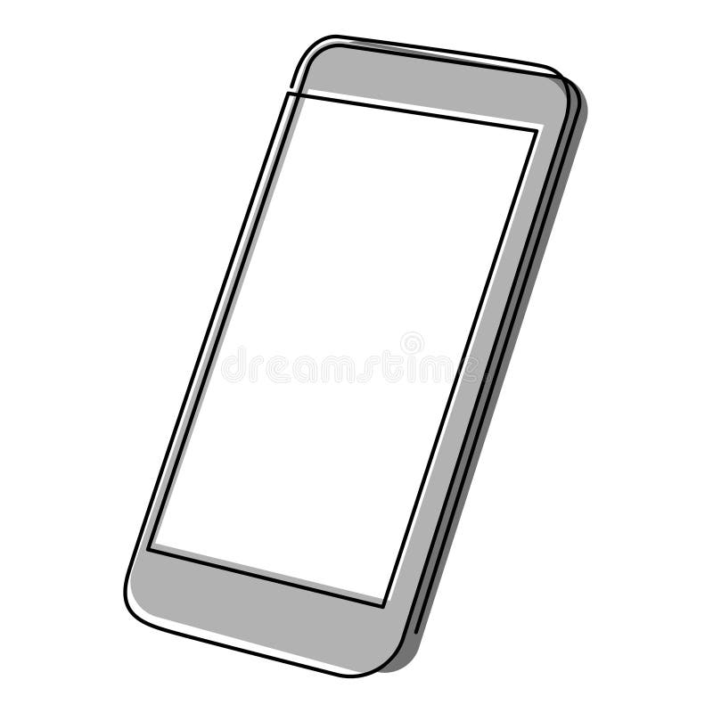 Smartphone Drawn by One Continuous Line. Single Line Mobile Phone ...