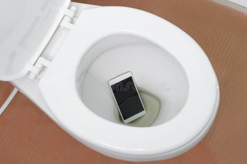 Smartphone Dropped into Toilet Stock Image - Image of home, bath: 80102259