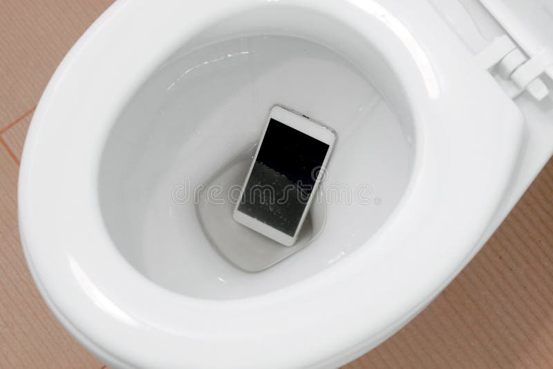 A Cell Phone in the Toilet stock image. Image of toliet - 40925629