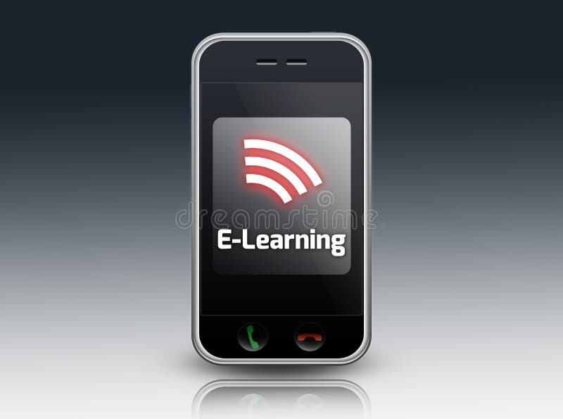 Smartphone E-Learning stock illustration. Illustration of phones ...