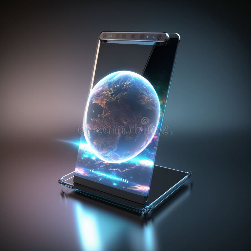 Smartphone with Earth Globe on the Screen. 3D Illustration Stock ...