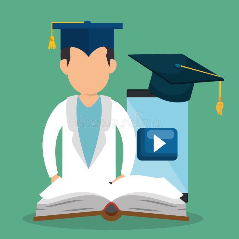 Smartphone with Education Easy E-learning Icons Stock Vector ...