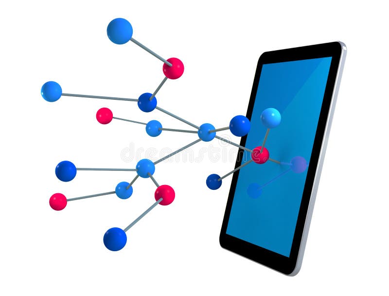 Smartphone and Element Molecule Stock Illustration - Illustration of ...