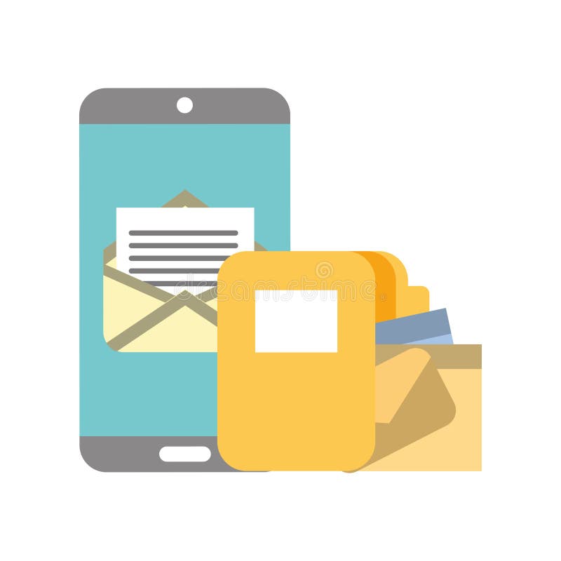Smartphone Email Folder File Documents Business Stock Vector ...