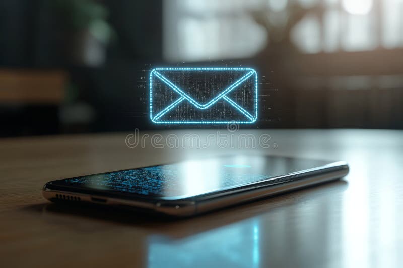 Smartphone with Email Icon on Screen. E-mail Concept Stock Illustration ...