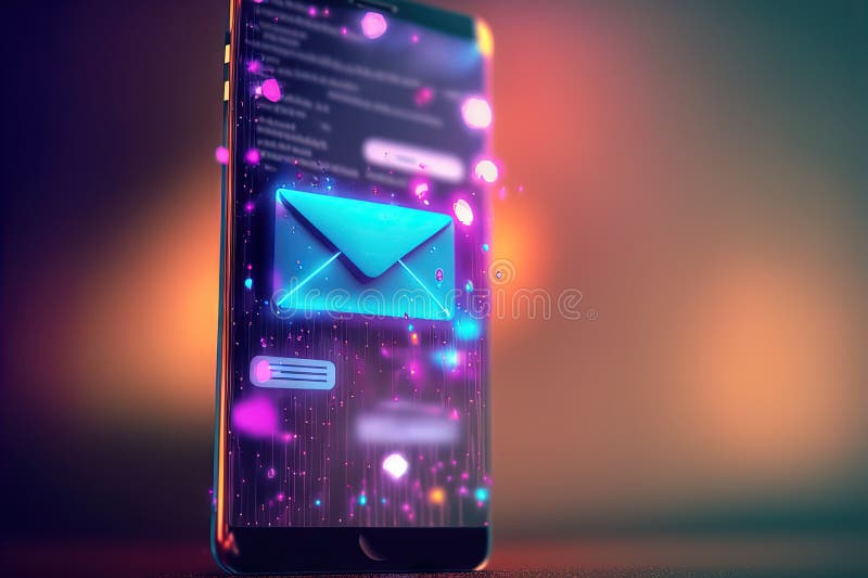 Smartphone with Email Icon. Technology Business and Comunication ...