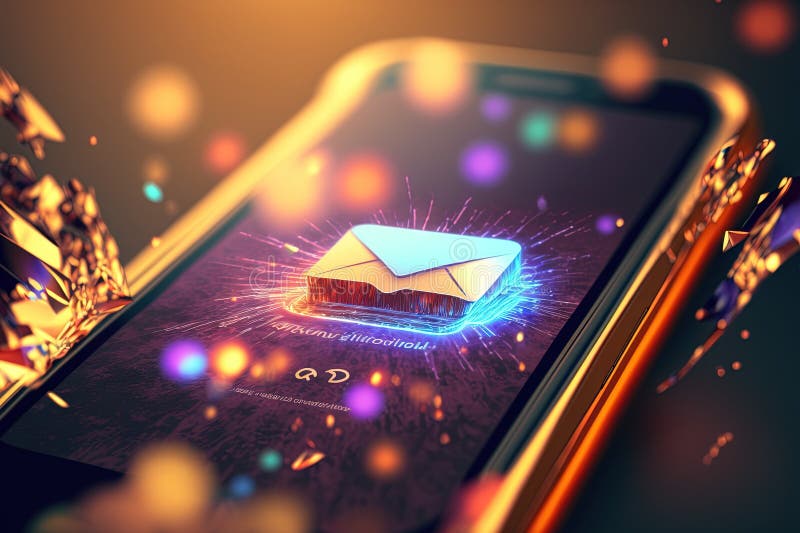 Smartphone with Email Icon. Technology Business and Comunication ...