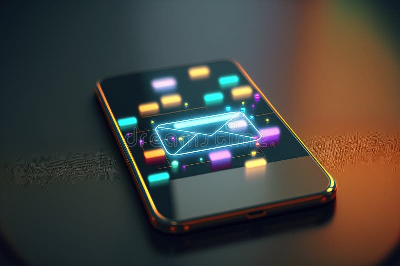 Smartphone with Email Icon. Technology Business and Comunication ...