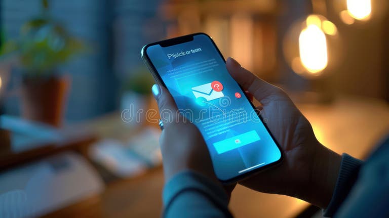 The Smartphone with Email Notification.AI Generated Image Stock Photo ...