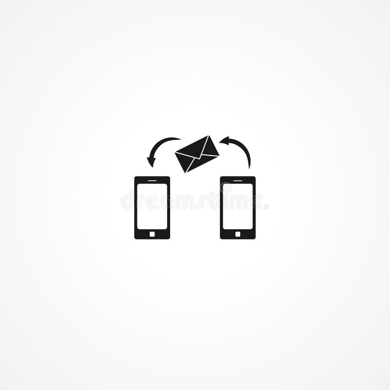 Smartphone Email or Sms Simple Isolated Icon. Smartphone Email or Sms ...