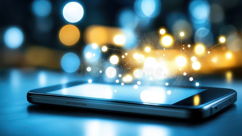 Smartphone with Glowing Light, Technology, Innovation, and ...