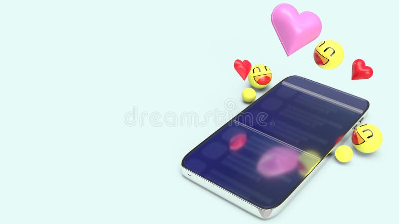 Smartphone Emotion Icon 3d Rendering Image for Social Media Concept ...