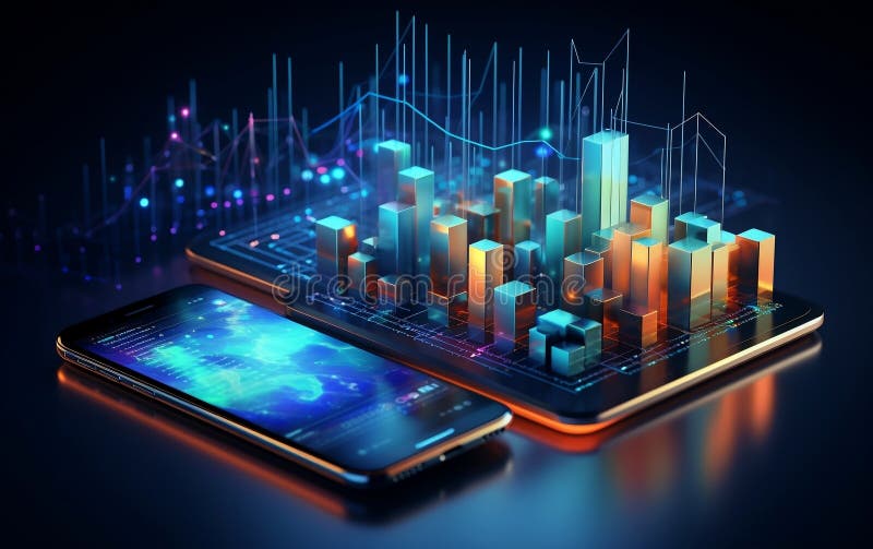 Smartphone Empowering Business, Generative Ai Stock Illustration ...