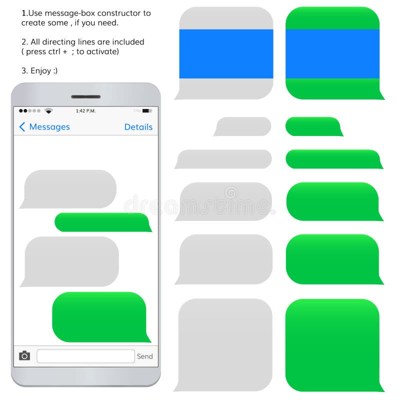 Smartphone with Empty Dialog Boxes Stock Vector - Illustration of chat ...