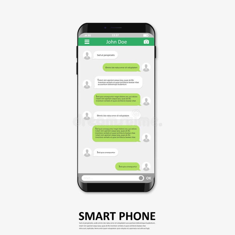 Smartphone with Sms Chat Bubble, Vector Stock Vector - Illustration of ...