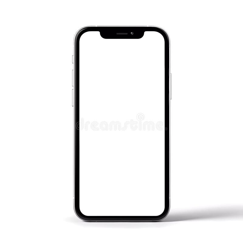 Smartphone with Empty Display Screen 3D Rendering Generative Ai Phone ...