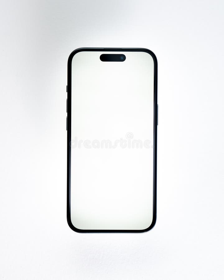 Smartphone Empty Screen Mockup Isolated on White Background Stock Image ...