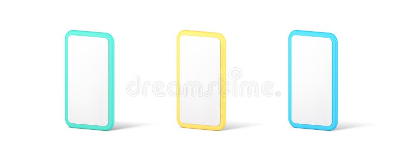 Smartphone Empty Screen Template Media Content User Interface Blank 3d ...