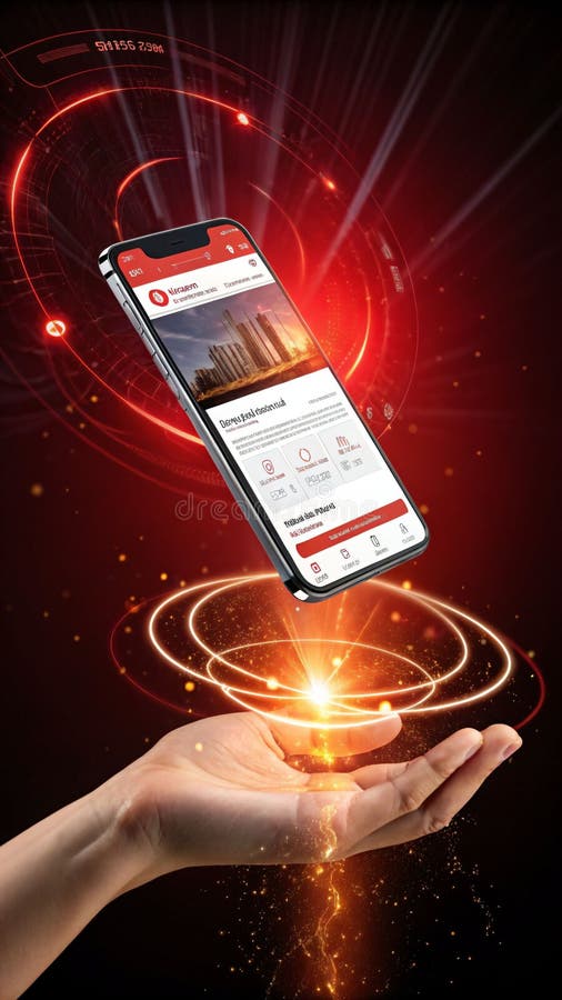 Smartphone with Engaging User Interface and Dynamic Effects Stock ...