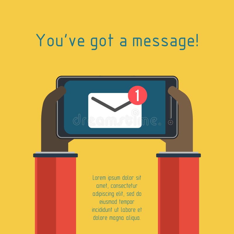 Smartphone with Envelope Mail Notice Stock Vector - Illustration of ...