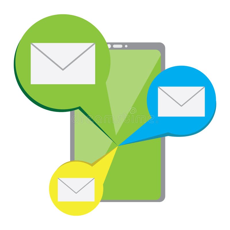 Smartphone with a Envelopes Icon Stock Vector - Illustration of ...