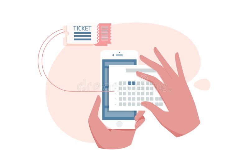 Smartphone Event Booking stock vector. Illustration of hand - 313490516