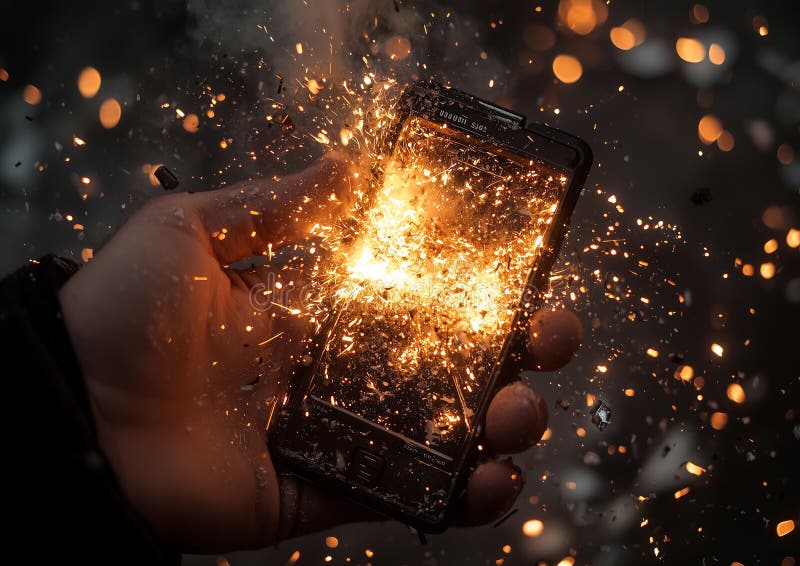 The Smartphone Explodes Right in the Man S Hands, with Pieces of the ...