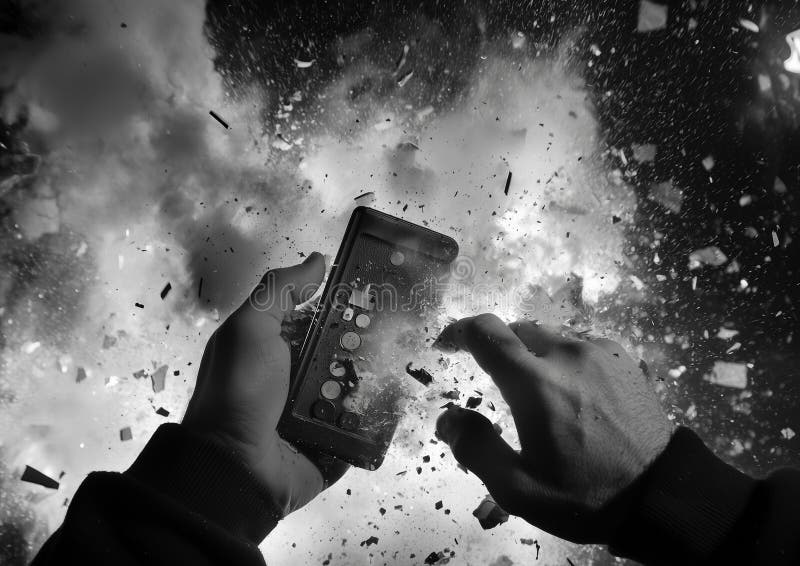The Smartphone Explodes Right in the Man S Hands, with Pieces of the ...