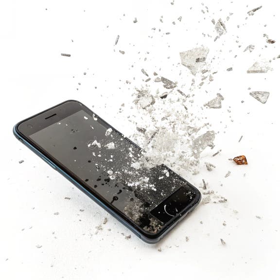 Smartphone Exploding Isolated on White Background Stock Illustration - Illustration of ...