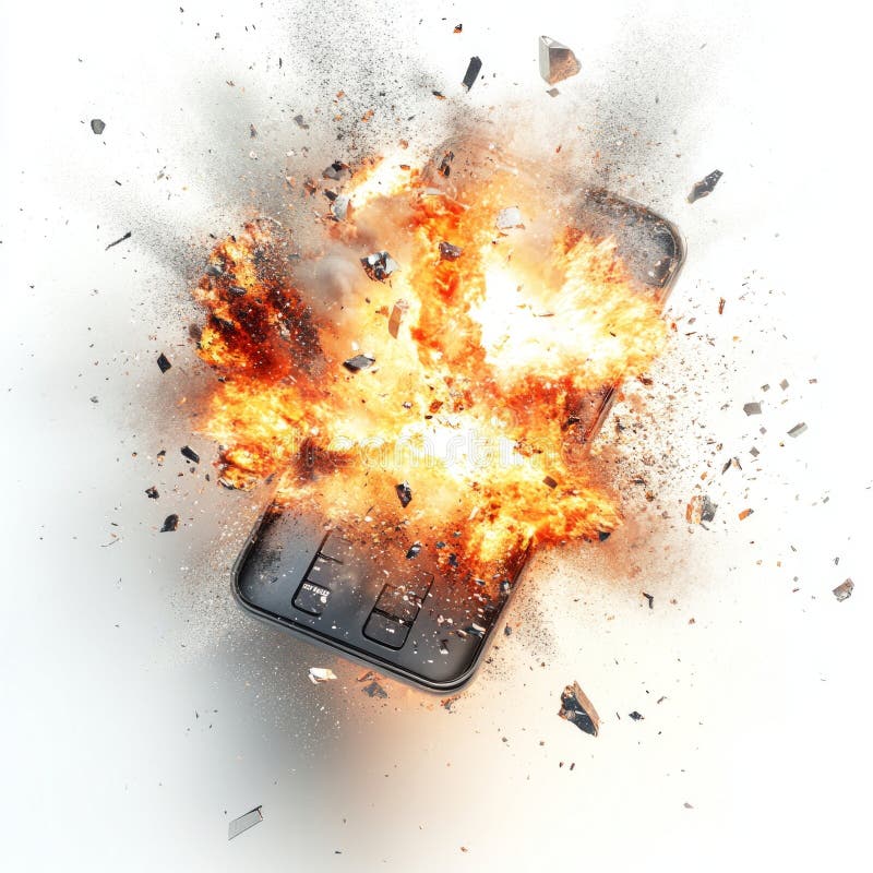 A Smartphone Explosion Captures Dramatic Energy and Chaos. the Image ...