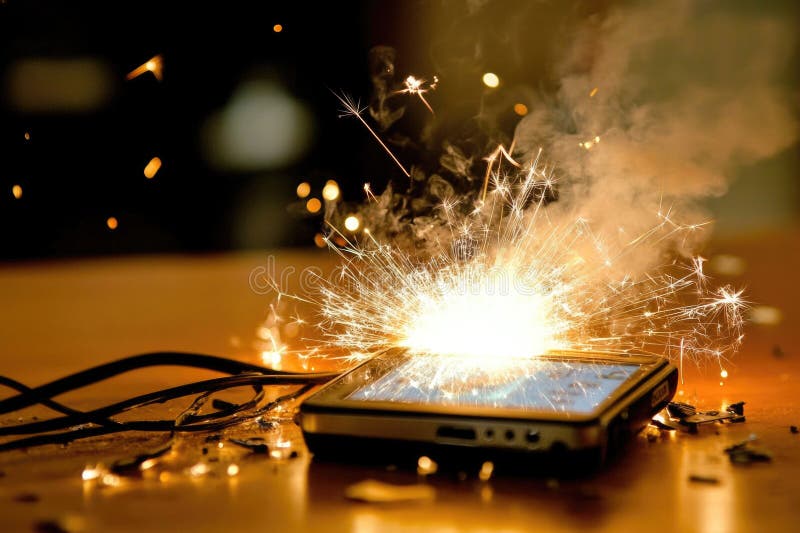 Smartphone Explosion Sparks Safety Concerns in Tech Devices Stock Photo ...