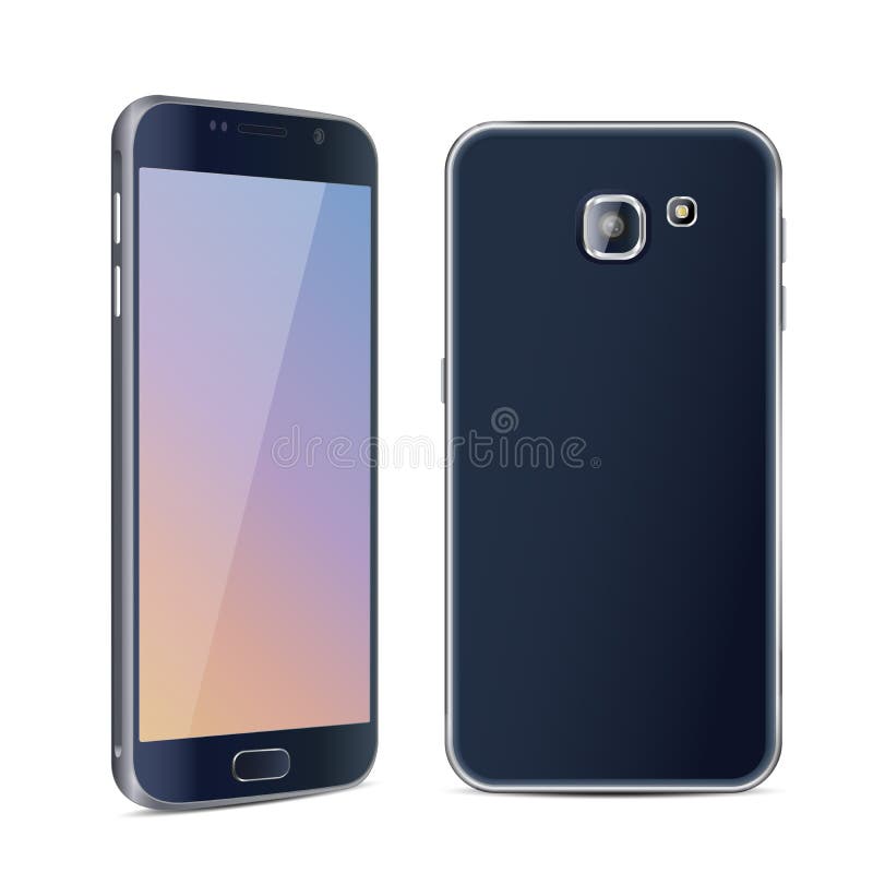 Smartphone face and back stock vector. Illustration of screen - 58941236