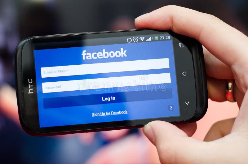 Smartphone with Facebook Social Network Mobile App Editorial Photo ...